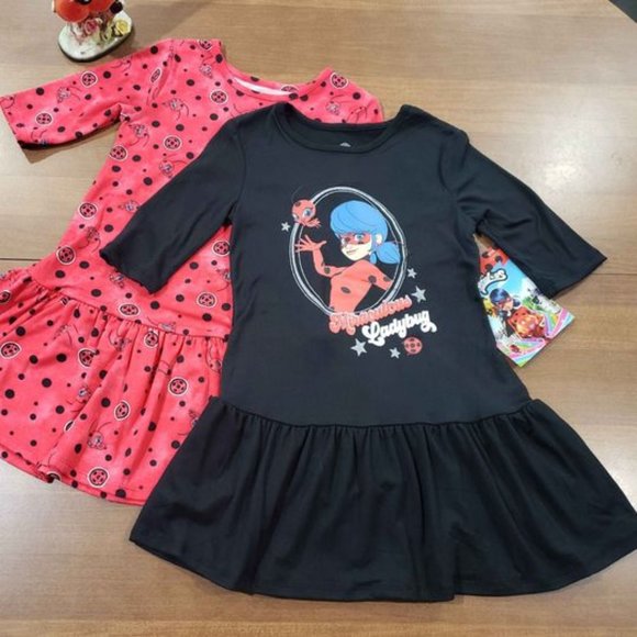 Miraculous | Dresses | Nwt Miraculous Ladybug Girls Short Sleeve Play ...
